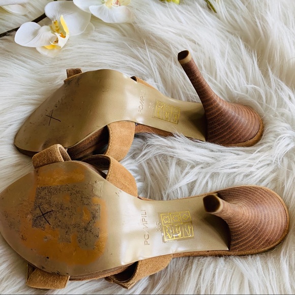 Pompili | Shoes | Pompili Vera Pelle Brown Tan Leather Upper Sandals ...